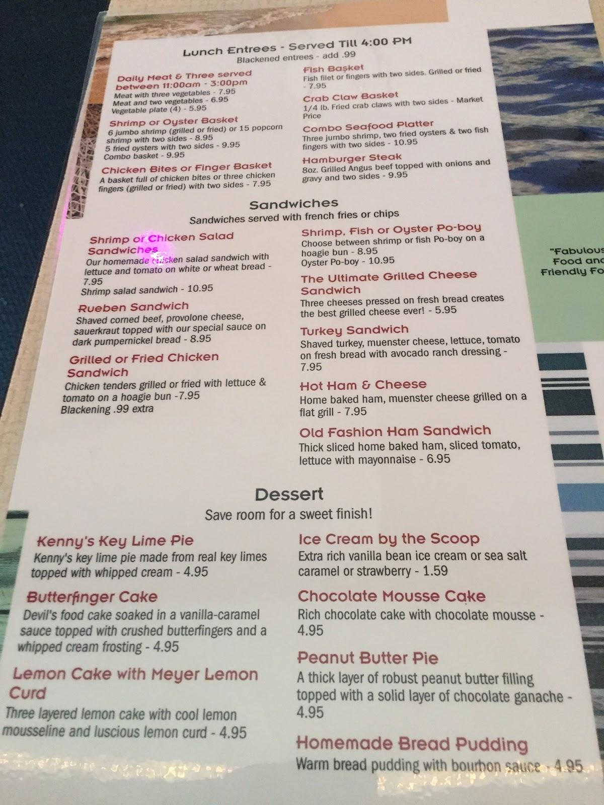 Menu at Jan's Beach House Grill desserts, Montgomery