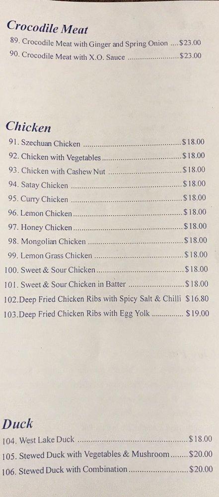 Menu at Parrot House Restaurant, Kensington