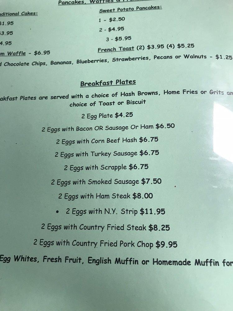 Menu at Southern Sisters Cafe, Melbourne