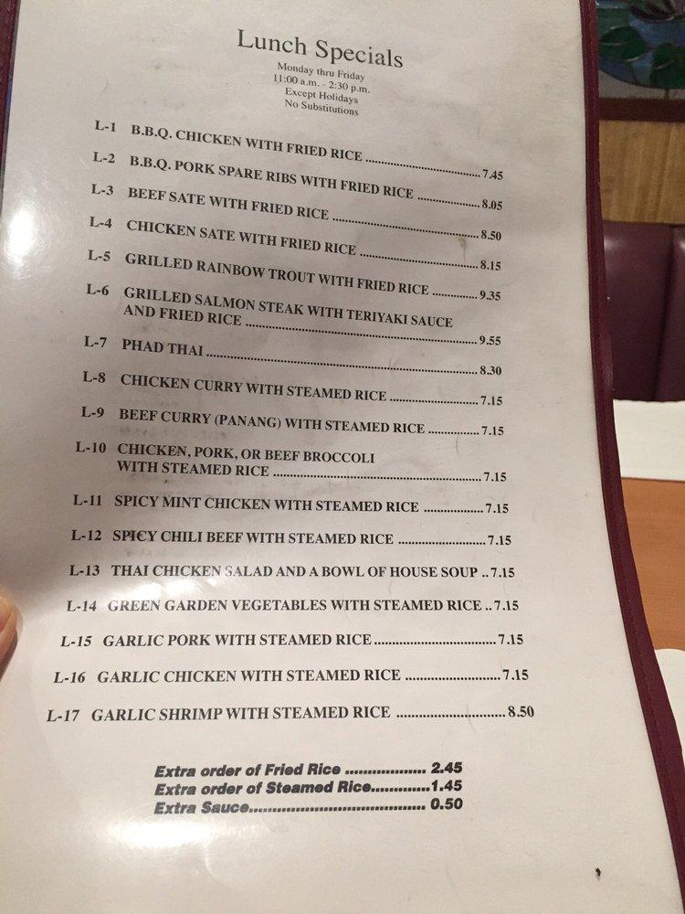 Menu at Thai Original BBQ Restaurant, Cerritos