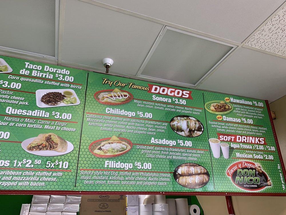 Menu at Dogos Don Nico restaurant, Mesa