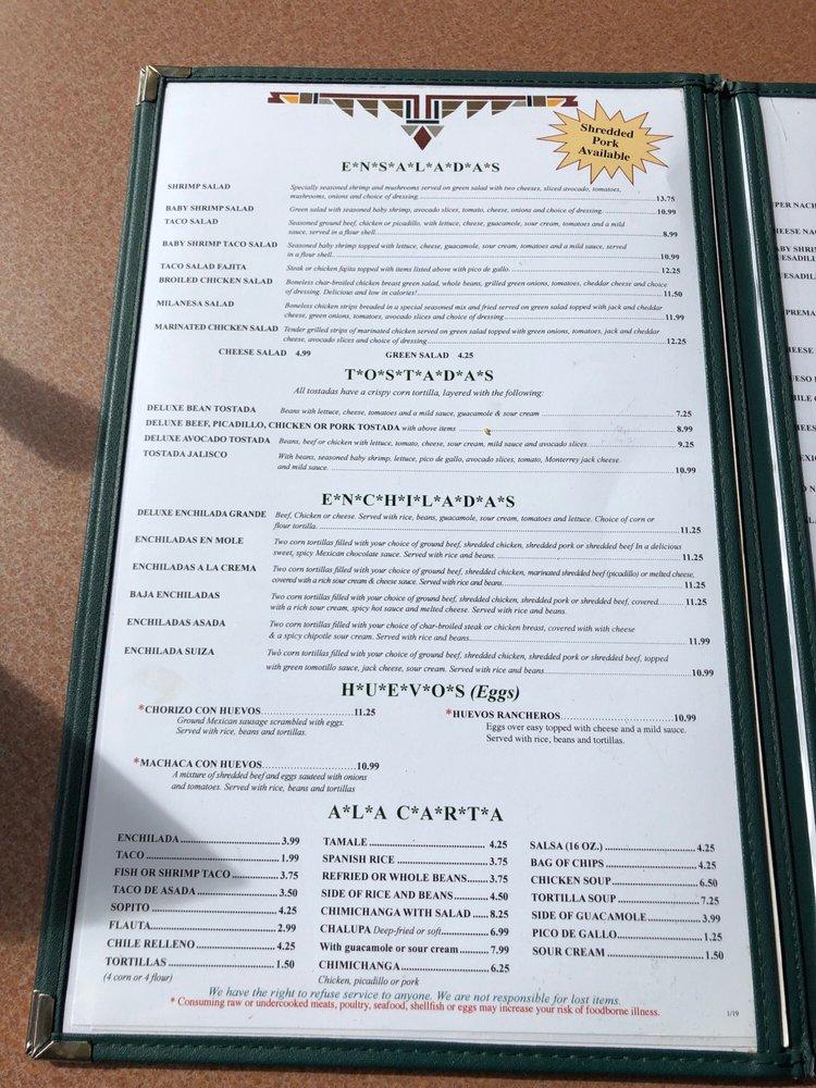 Menu at Ixtapa Clatskanie restaurant, Clatskanie