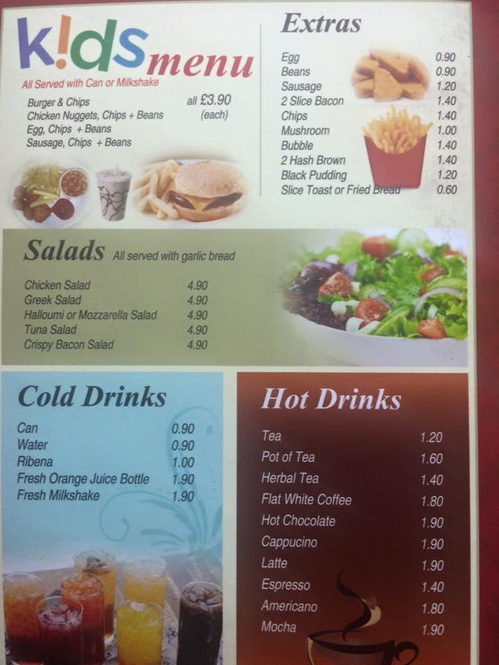 Menu at Park Side Cafe, Crawley