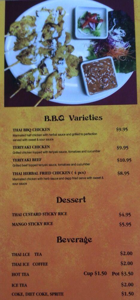 Menu at Thai 66 restaurant, Kingman