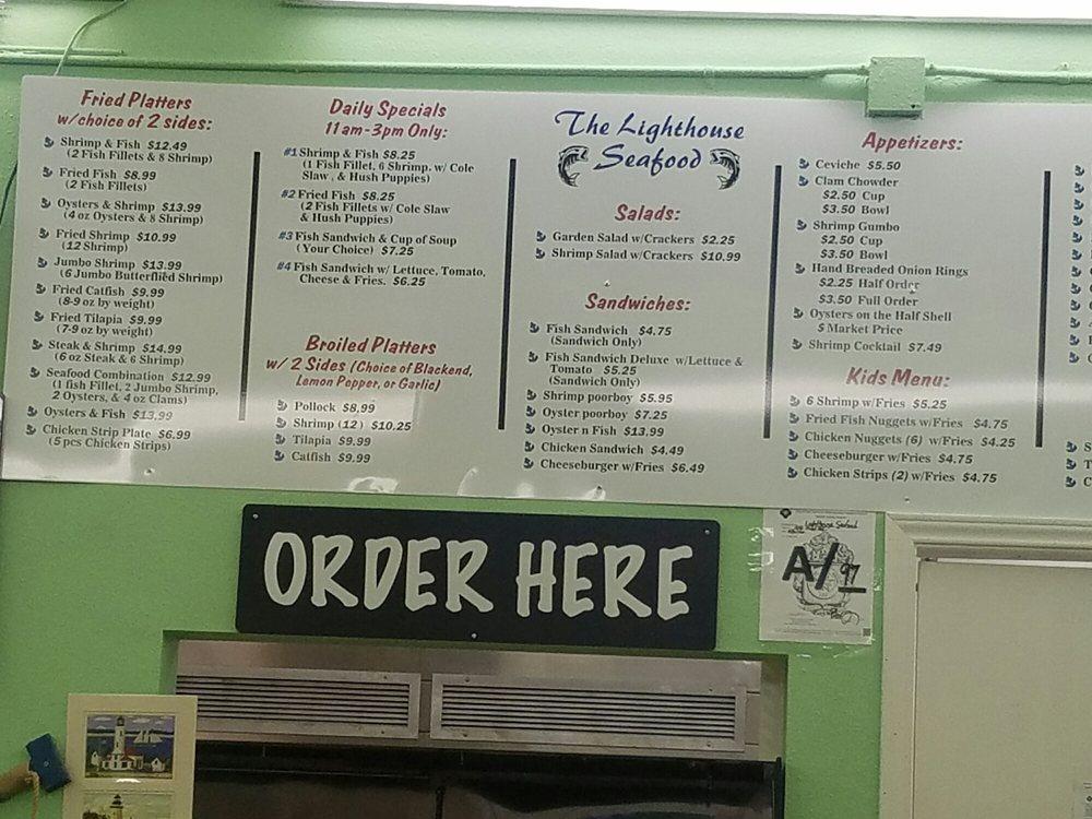 Menu at The Lighthouse Seafood restaurant, San Antonio