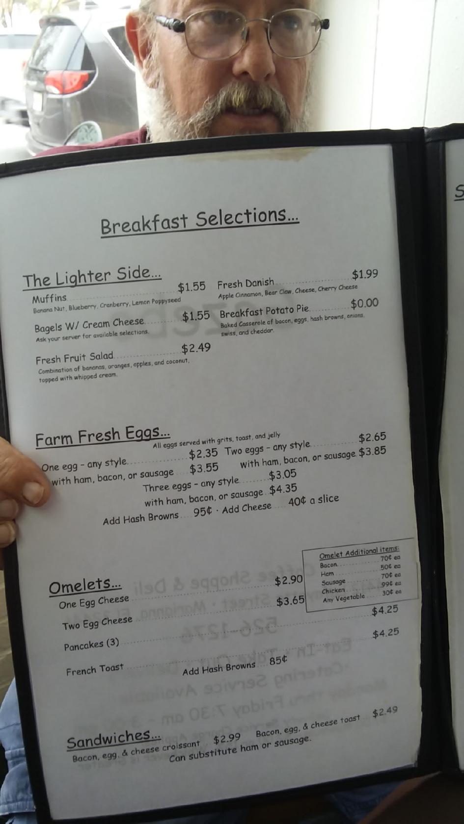 Menu at Gazebo Coffee Shoppe & Deli cafe, Marianna