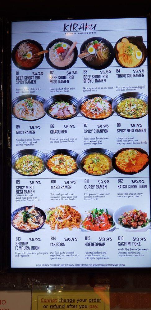 Menu at Hansol Noodle restaurant, Torrance