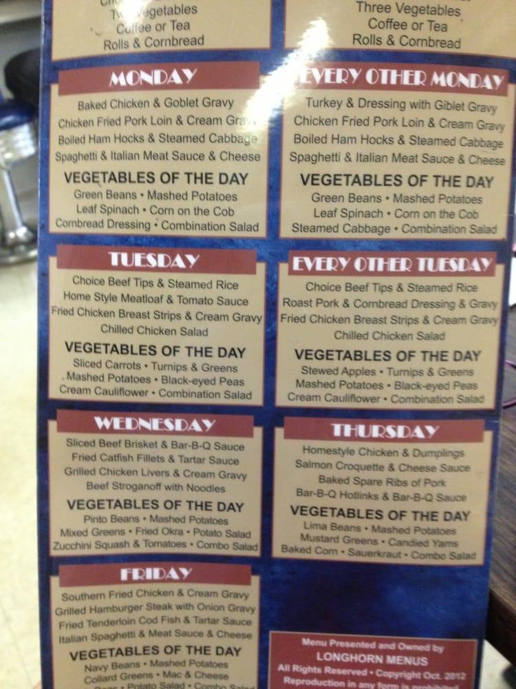 Menu at Paris Coffee Shop restaurant, Fort Worth