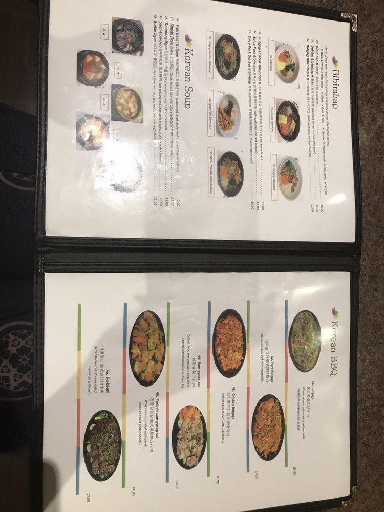 Menu at Soban Korean Bistro restaurant, Kelowna
