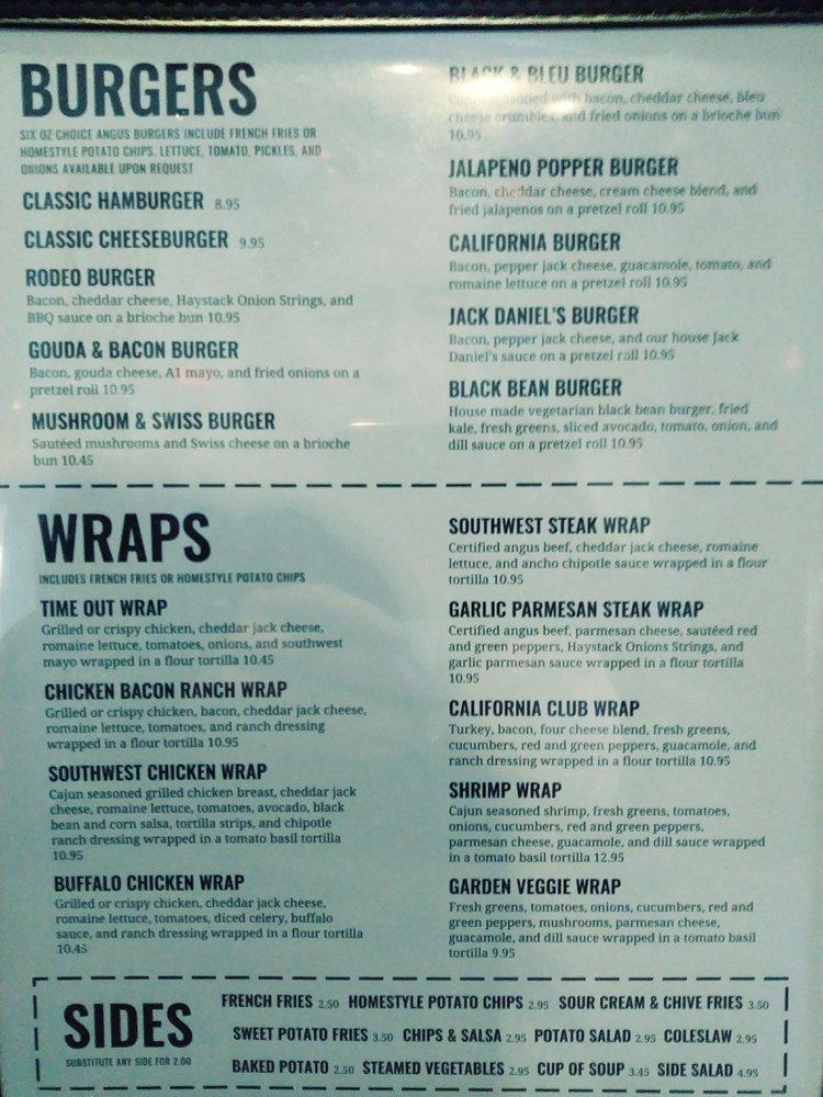 Menu at Time Out Sports Bar & Grill, Manitowoc