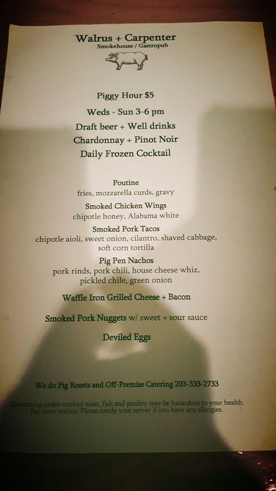 Menu at Walrus Alley BBQ, Westport