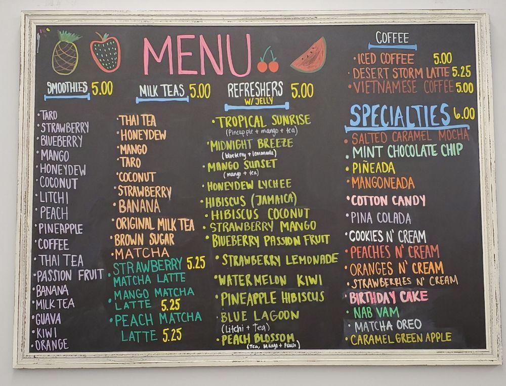 Menu at Boba Blend pub & bar, Kansas City