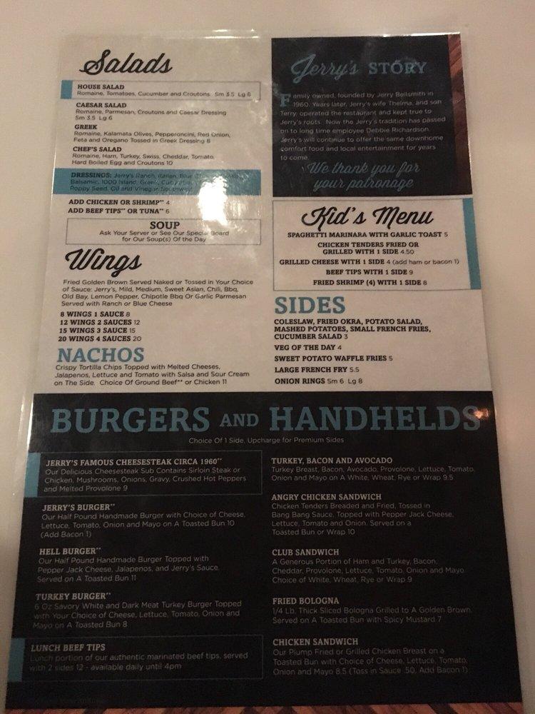 Menu at Jerry's Restaurant & Lounge, Chesapeake
