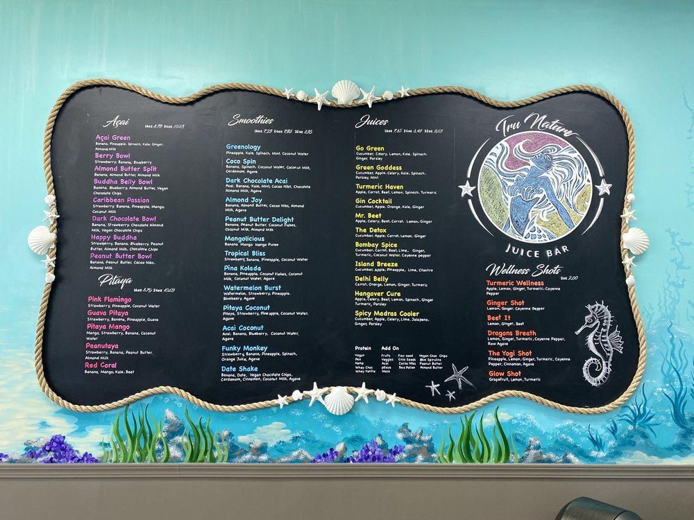 Menu at Tru Nature Juice Bar, Lancaster