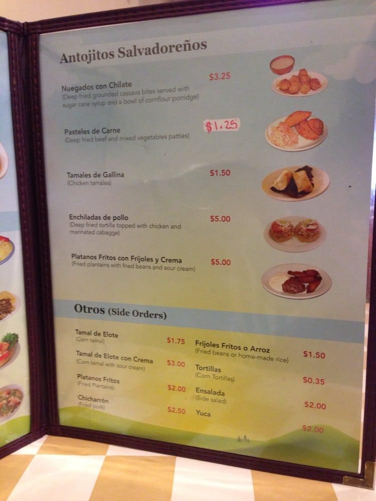 Menu at Pupuseria Doña Azucena restaurant, Herndon