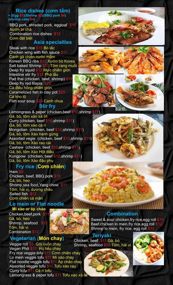 Menu at Asian Palace restaurant, West Valley City, 3500 S