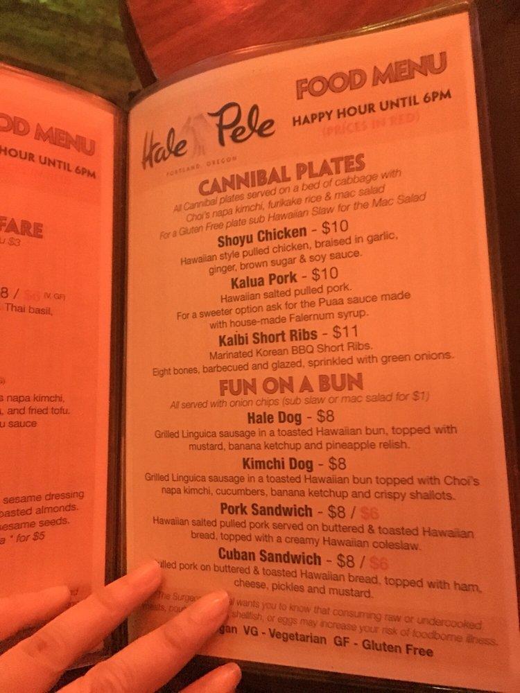 Menu at Hale Pele pub & bar, Portland