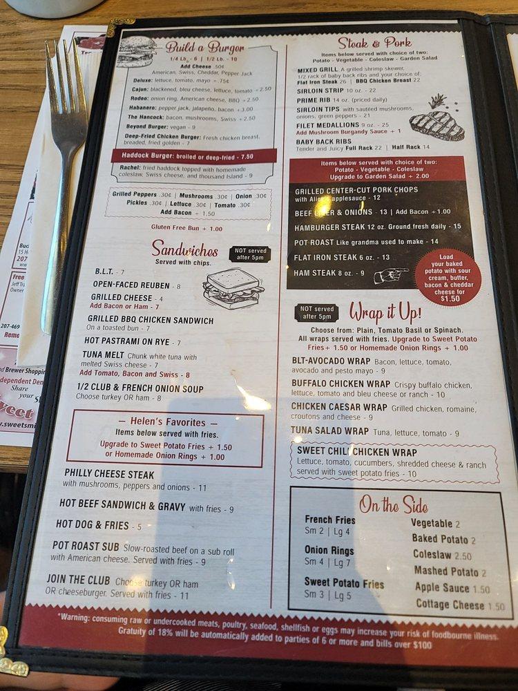 Menu at Helen's Restaurant of Ellsworth, Ellsworth