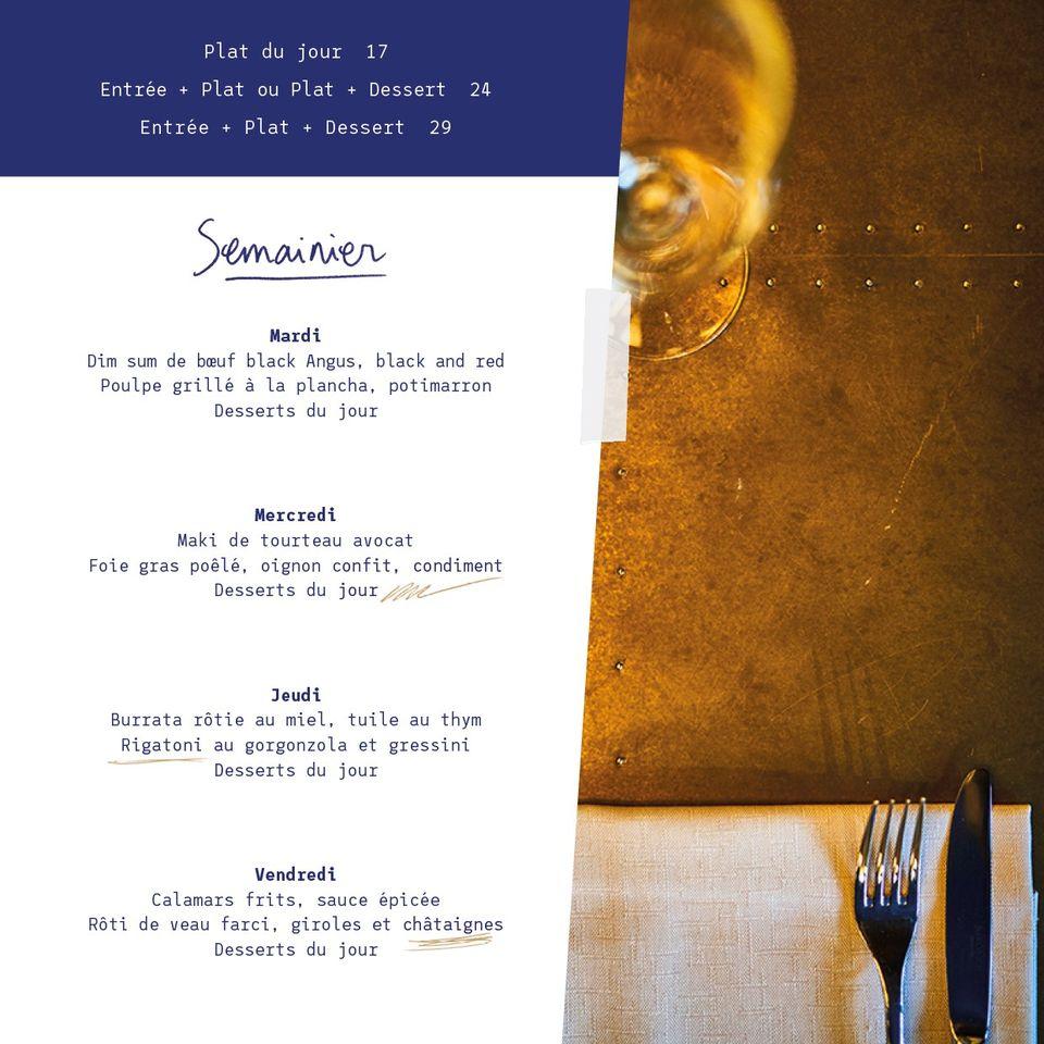 Menu au Le Six (6) - Brotteaux restaurant, Lyon