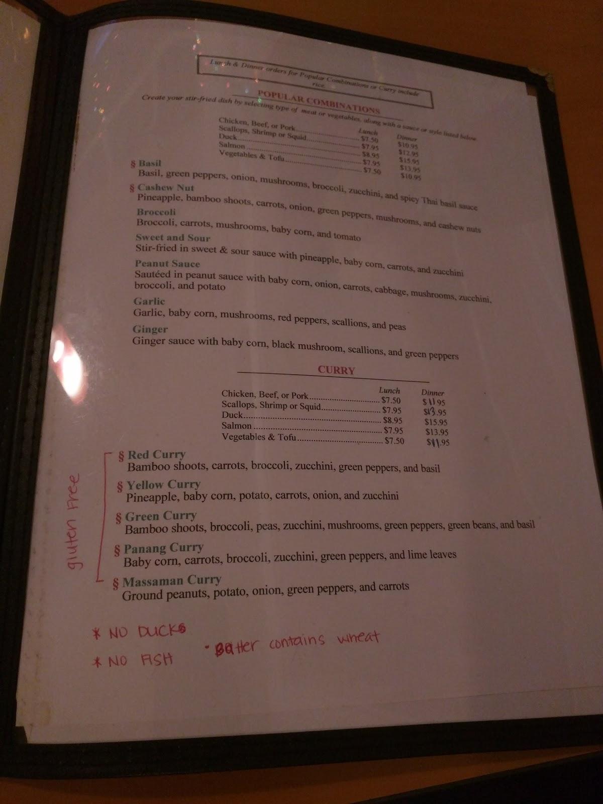 Menu at Thai Time Restaurant, Clinton