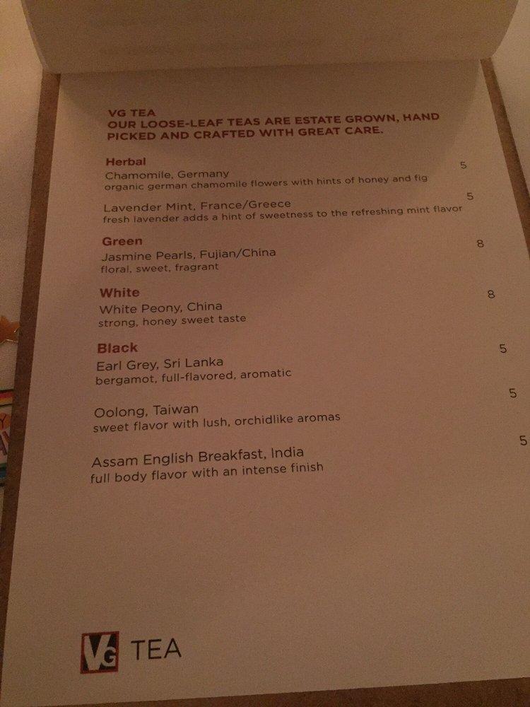 Carta del pub y bar Vintner Grill, Las Vegas