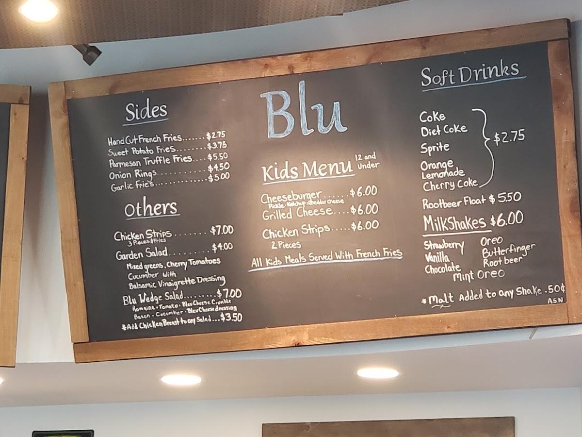 Menu at Blu Burgers & Brew pub & bar, Mukilteo