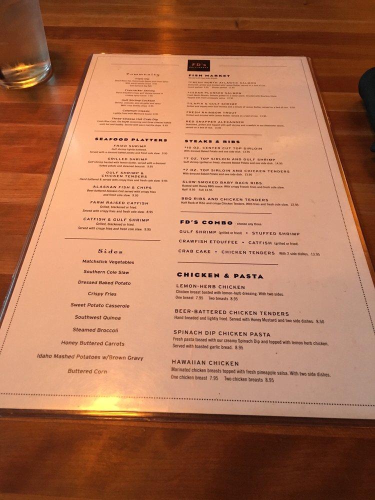 Menu at FD's Grillhouse pub & bar, Springfield