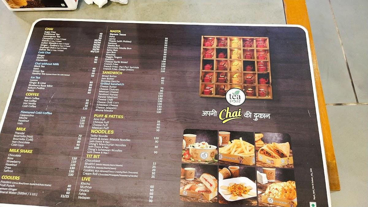 Menu at Tea Post (Shyamal), Ahmedabad
