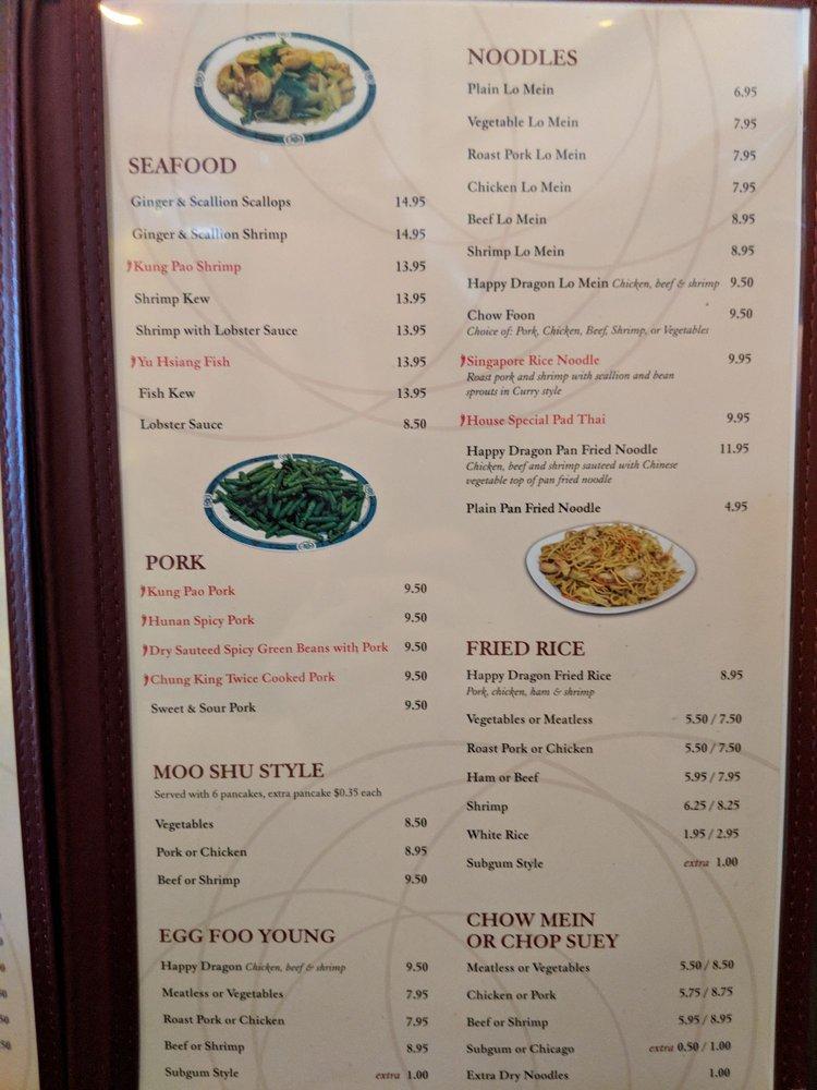 Menu at Happy Dragon Chinese Restaurant, Halifax