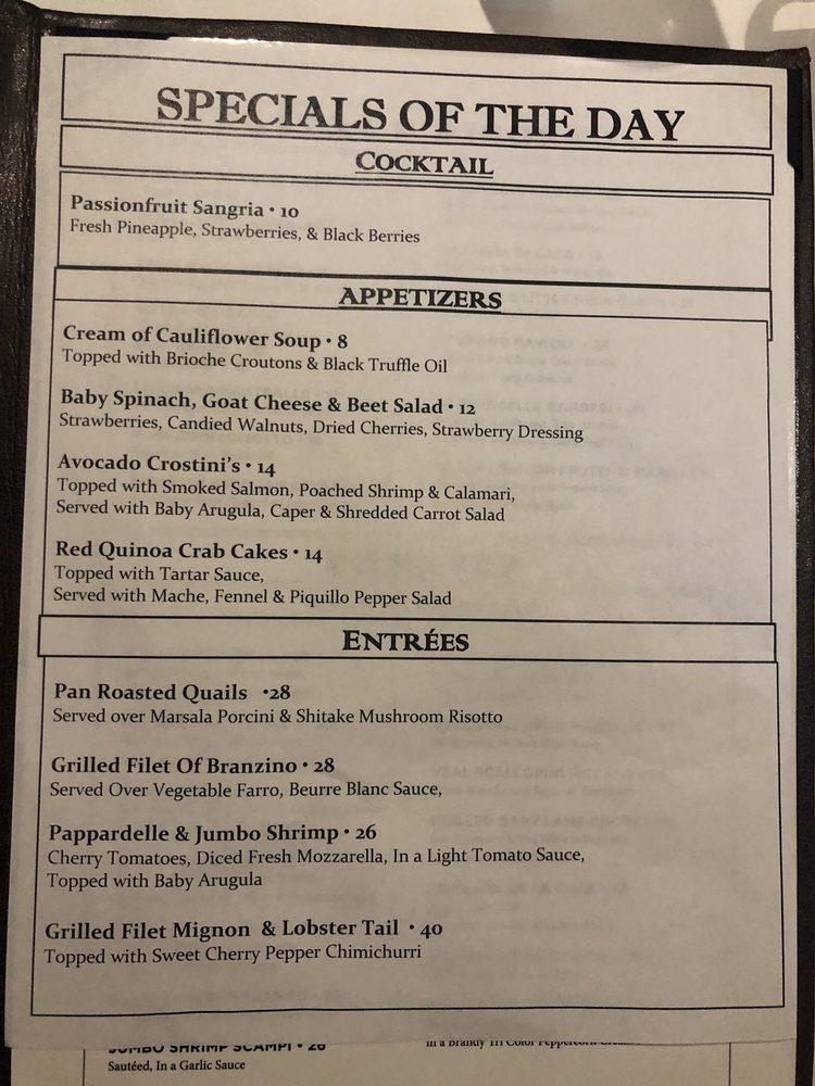Menu at Uncle Peter's restaurant, New York City, 83-15 Northern Blvd