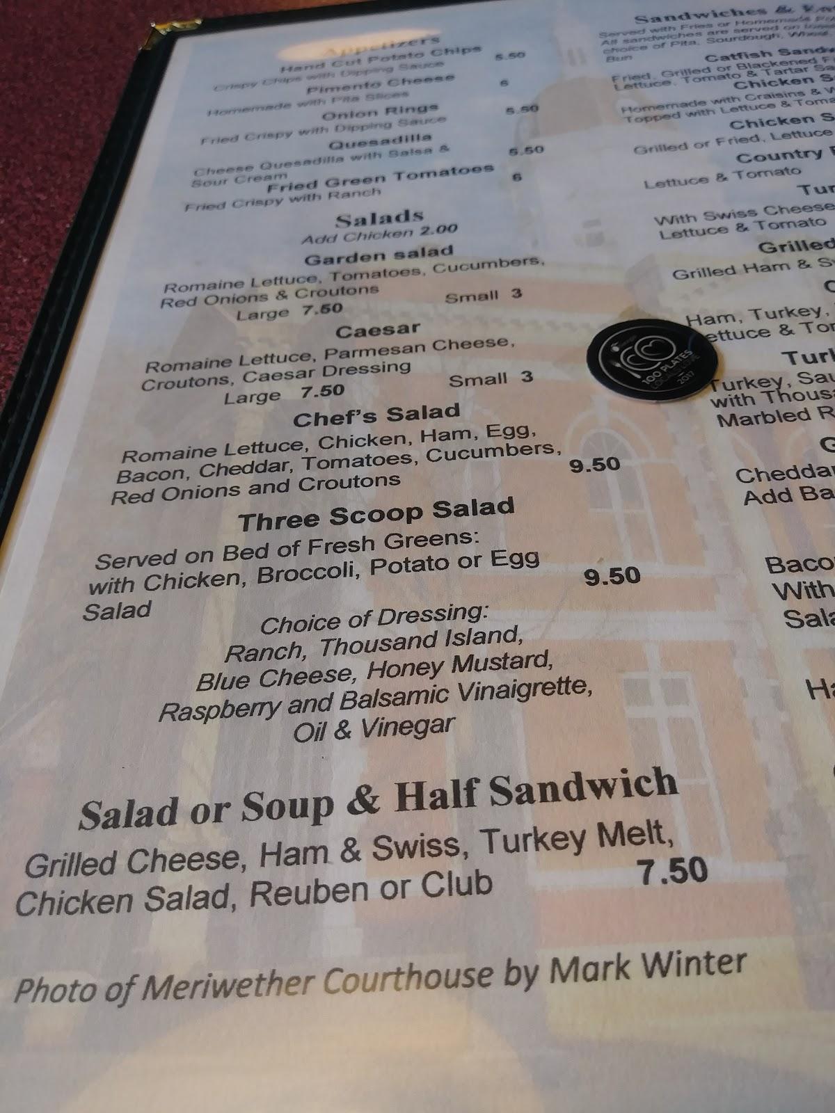 Menu at Court Square Cafe, Greenville