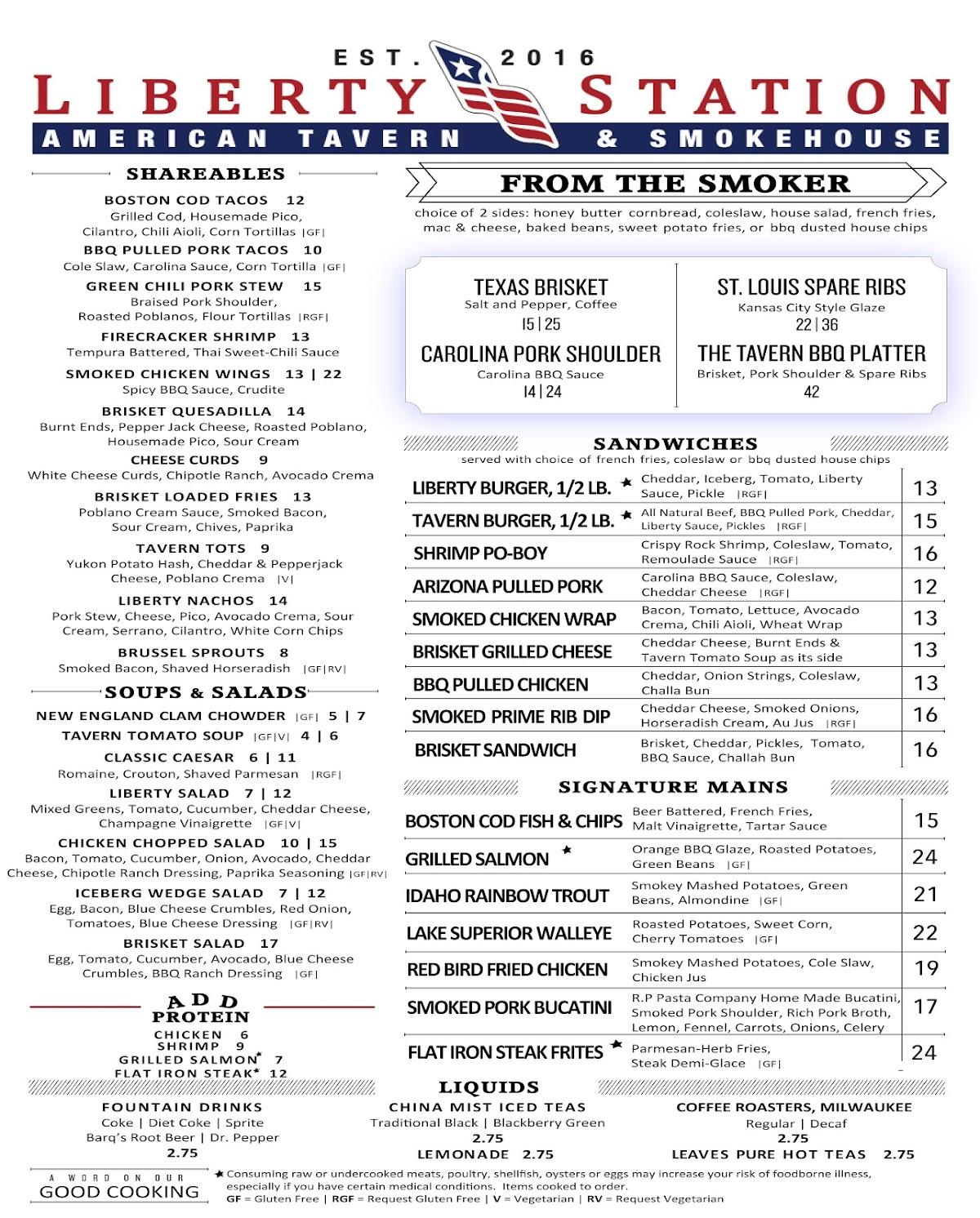 Menu at Liberty Station - Madison BBQ, Madison