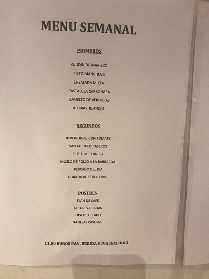 Menu at Restaurante Vagón de Cola, Irun