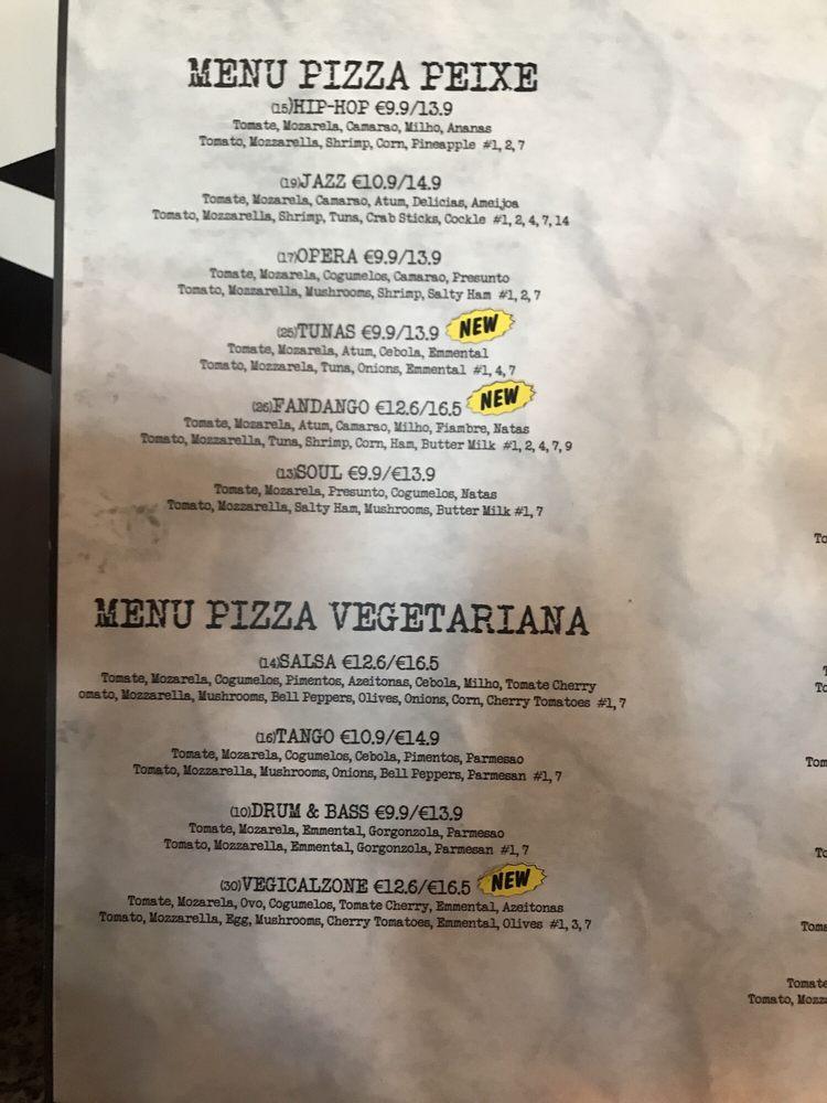 Menu em Rock Pizza pizzaria, Viseu