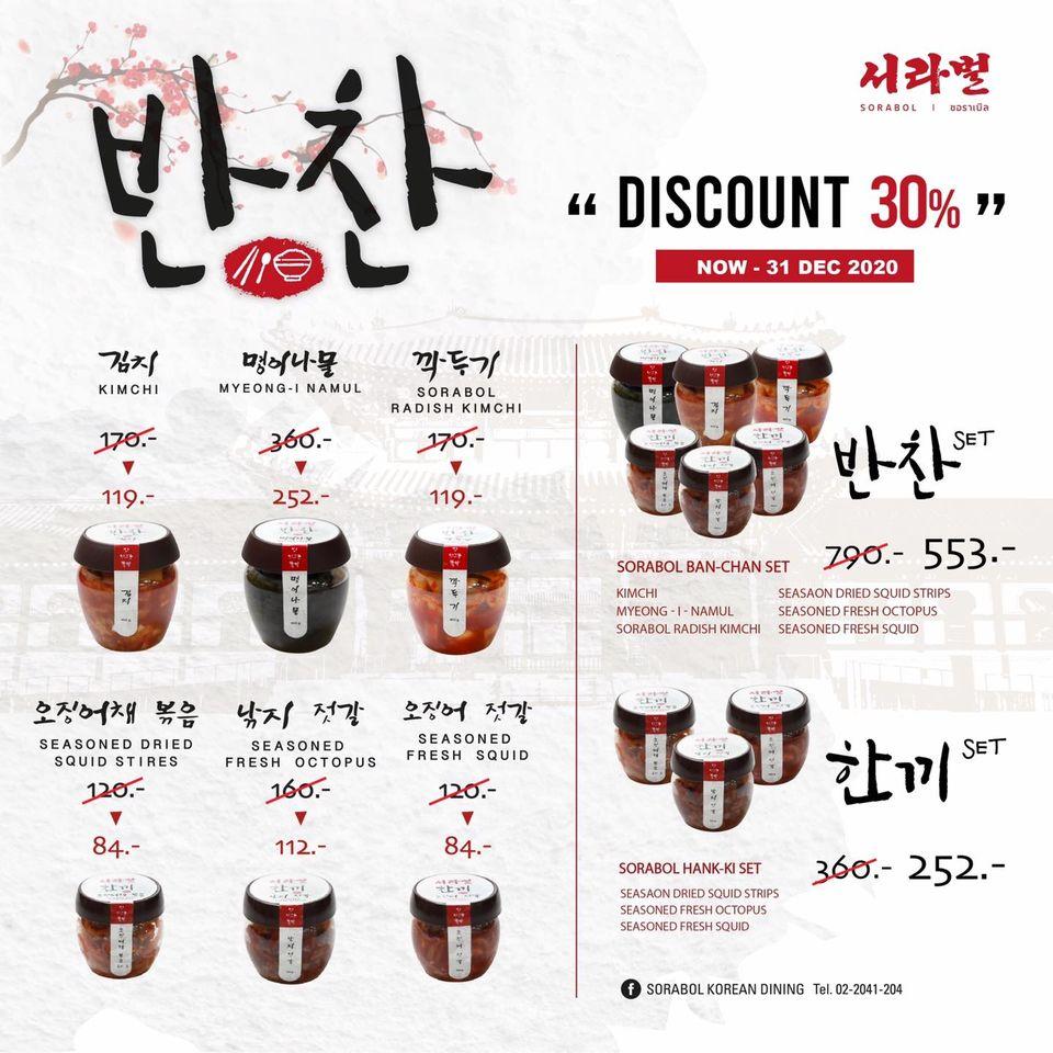 Menu at Sorabol Korean Restaurant, Bangkok