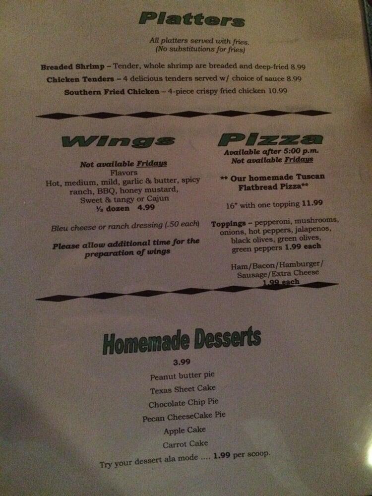 Menu at Orion Inn Bar & Grill, Coudersport