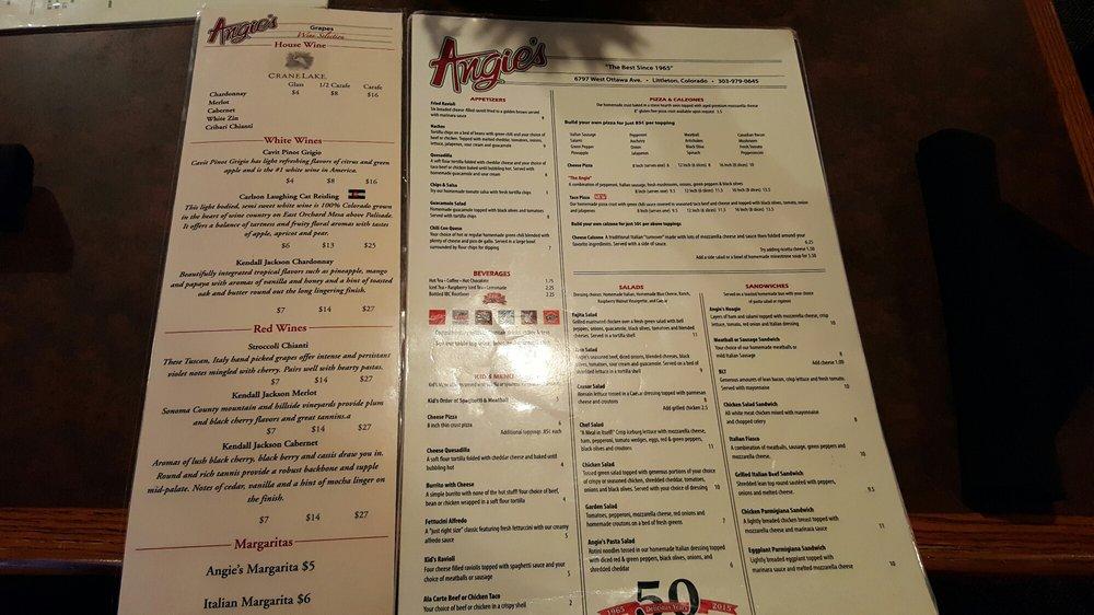 Menu at Angie's Restaurant Littleton, Littleton, W Ottawa Ave