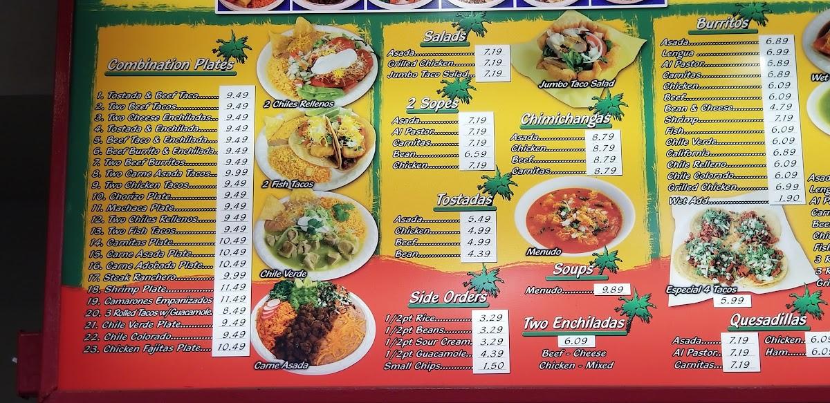 Menu at Arsenio's Mexican Food restaurant, Clovis, 497 Clovis Ave #201