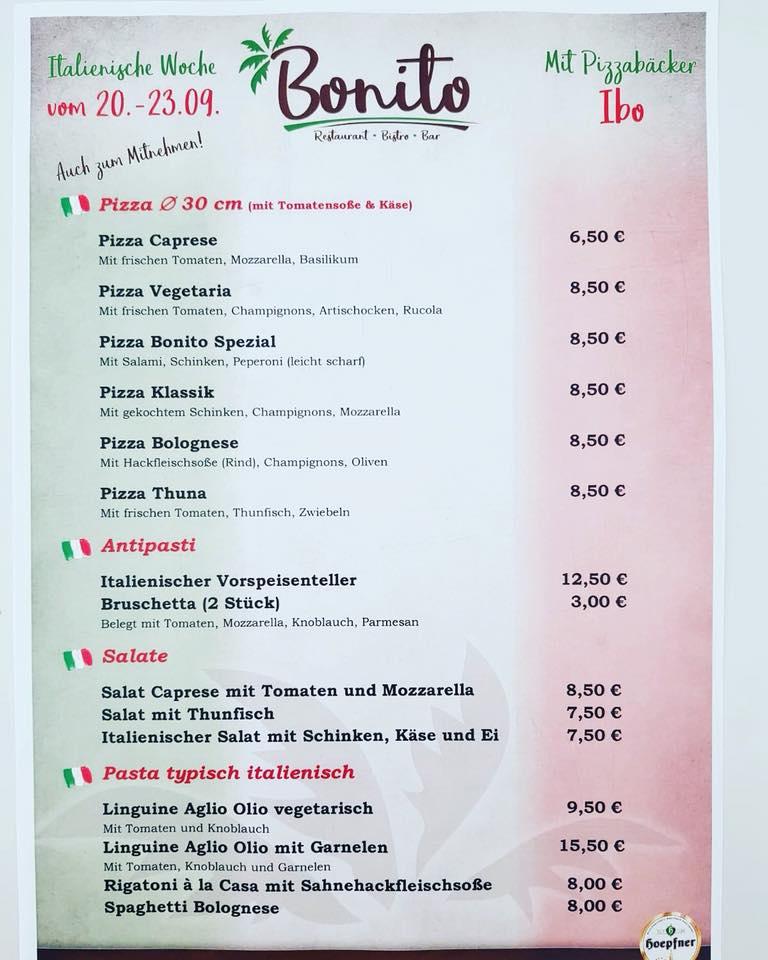 Speisekarte von Bonito restaurant, Deutschland