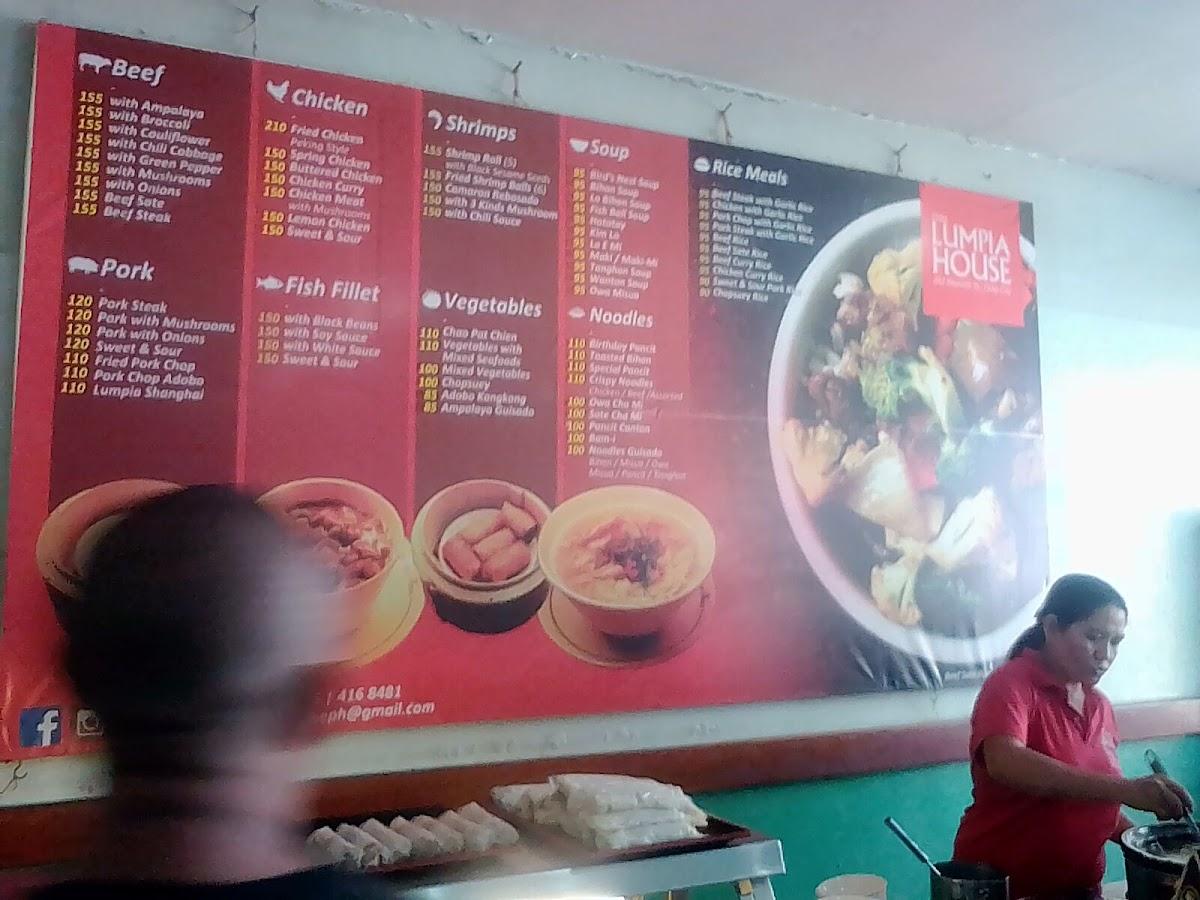 Menu at Cebu Lumpia House restaurant, Cebu City, 262 Manalili St