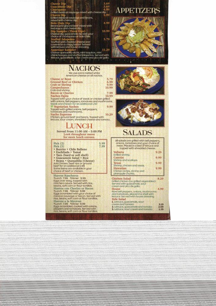 Menu at El Azteca Mexican Restaurant, Middletown