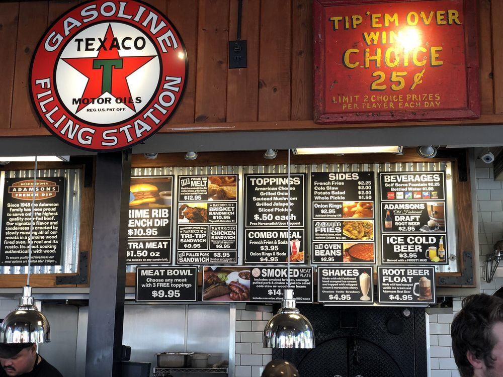 Menu at Adamson's French Dip restaurant, Sunnyvale