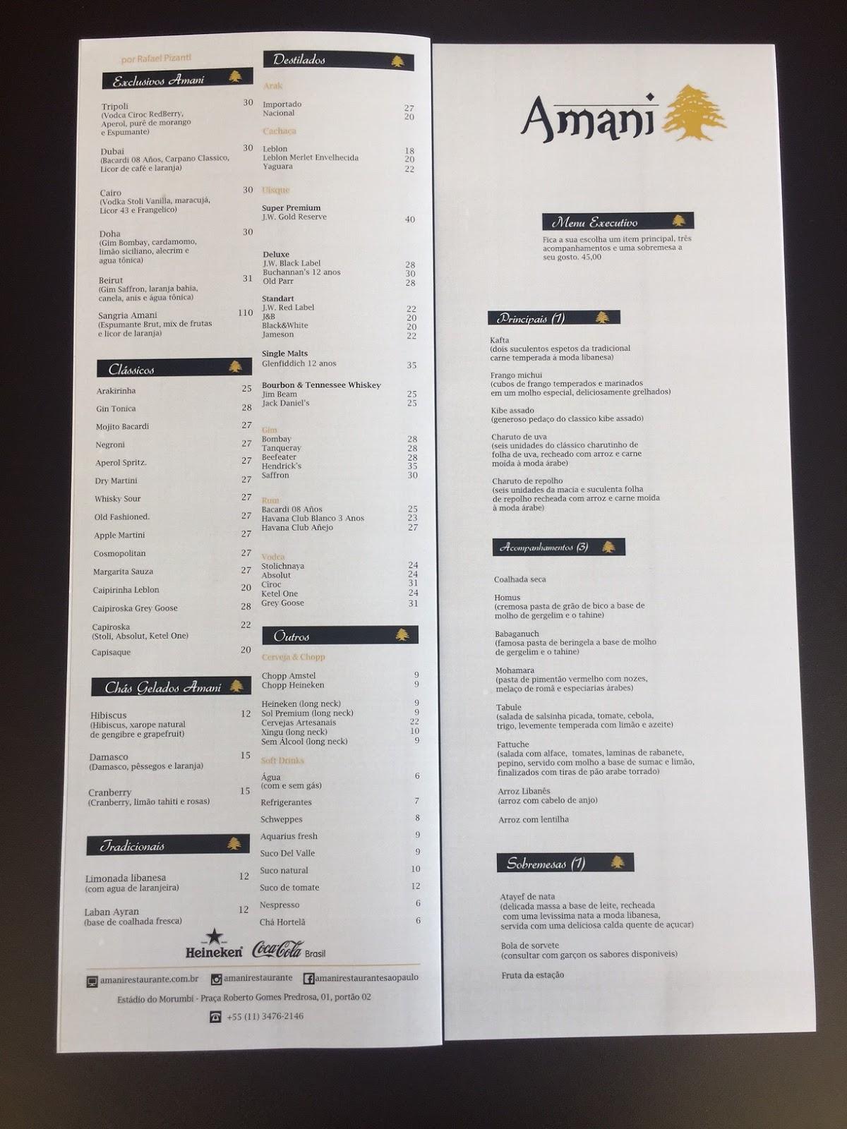 Menu em Amani Restaurante, São Paulo