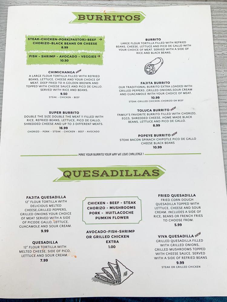 Menu at Breaking Taco restaurant, Mahomet