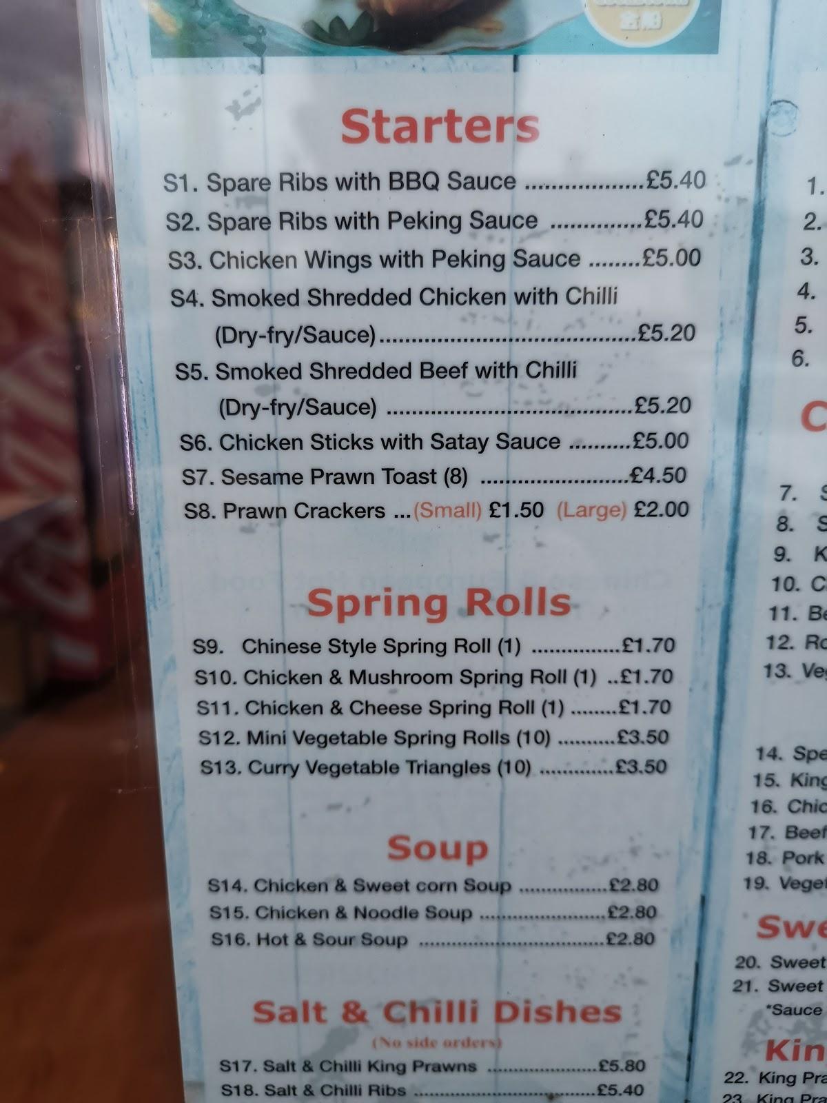 Menu at Golden Boat Cookstown restaurant, Cookstown