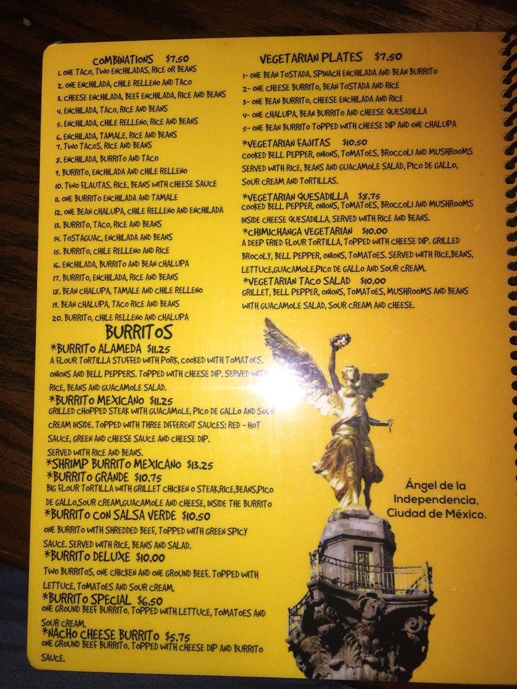 Menu at La Alameda restaurant, Huntsville, 311 Jordan Ln NW