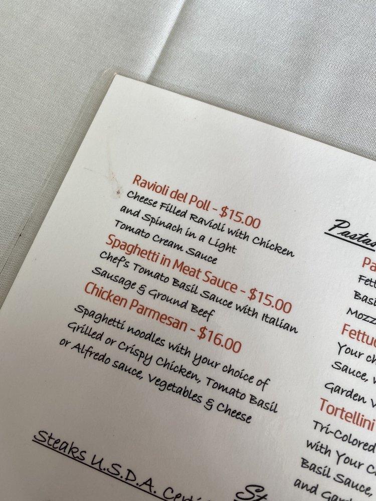 Menu at Mio Sogno restaurant, Oneonta, 200 1st Ave E