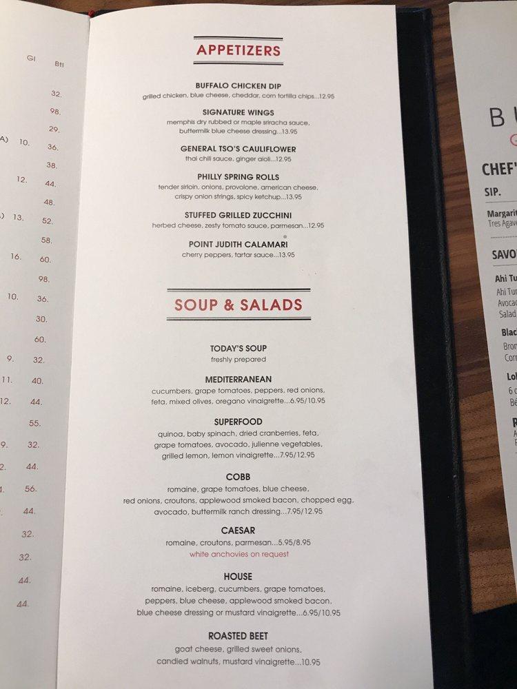 Menu at Burtons Grill & Bar, Boca Raton