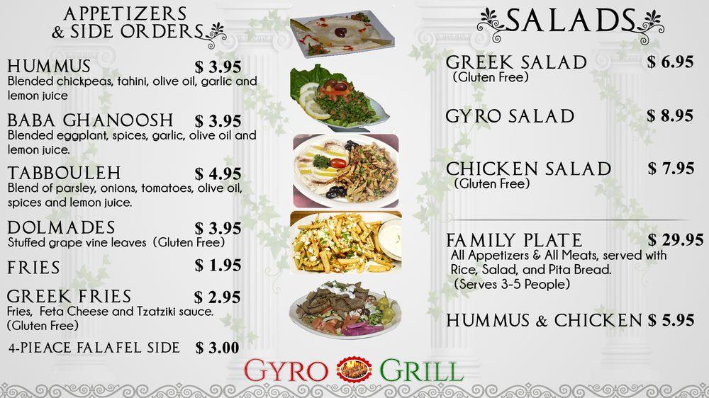 Menu at Gyro Grill restaurant, Maricopa