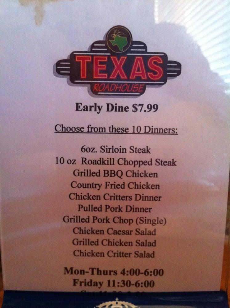 Menu at Texas Roadhouse BBQ, Willoughby, Commerce Cir